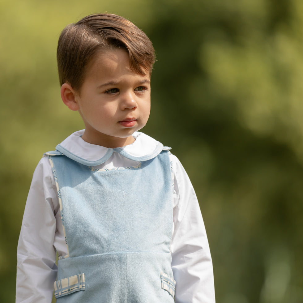 James Henry Jon Jon in Bay Tree Blue Velvet – Henry Duvall
